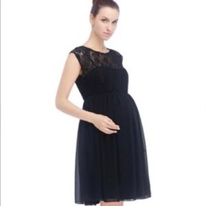 Momo Maternity | Dresses | Momo Maternity Black Lace Skater Dress ...